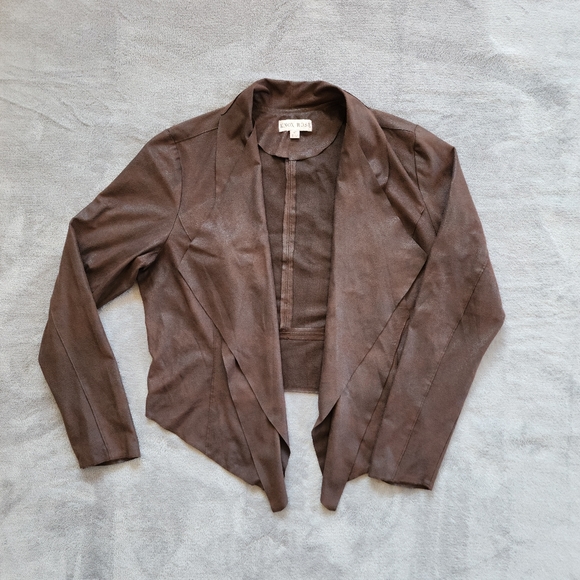 Knox Rose | Jackets & Coats | Knox Rose Faux Suede Brown Double Collar ...